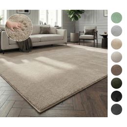 Teppich OTTO HOME "Cali, in Standard- und Premium-Qualit&auml;t, 13 mm oder 16 mm H&ouml;he" Gr. 1, beige (creme), B:60cm L:90cm, Microfaser, Teppiche, Teppich, Uni-Farben, kuschelig, & weich, waschbar, Wohnzimmer, Schlafzimmer