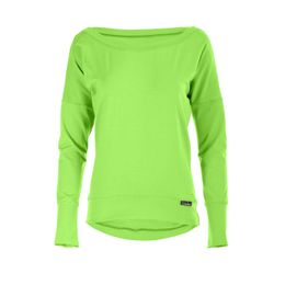 Oversize-Shirt WINSHAPE "Longsleeve WS2", Damen, Gr. L, gr&uuml;n (apfelgr&uuml;n), 90% Baumwolle, 10% Elasthan, U-Boot-Ausschnitt, Shirts