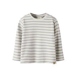 Langarmshirt LIL' ATELIER "NMMLIMIA LS LOOSE TOP LIL NOOS", Jungen, Gr. 104, turtledove stripes:sleet, Jersey, Obermaterial: 100% Baumwolle, gestreift, loose fit normal, Rundhals, Shirts Langarmshirt, weiche Jersey Qualit&auml;t, reine Baumwolle
