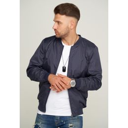 Blouson Soulstar "mit Baseball-Kragen leichte Sommerjacke", Herren, Gr. L, blau (navy), Obermaterial: 100% Polyester PES., Jacken Blouson, Herren Blousonjacke leichte Bomberjacke &Uuml;bergangsjacke