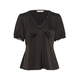 Kurzarmbluse Cream "Bluse kurzarm CRAlmina", Damen, Gr. 34, schwarz (pitch schwarz), Obermaterial: 97% Polyester PES. 3% Elasthan EL., Blusen