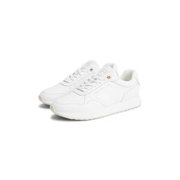 Keilsneaker Tommy Hilfiger "TH RETRO RUNNER", Damen, Gr. 37, wei&szlig;, Leder, Schuhe, Freizeitschuh, Halbschuh, Schn&uuml;rschuh mit dezenten Ziern&auml;hten