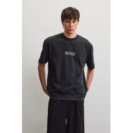 Rundhalsshirt Pegador "RAMON OVERSIZED TEE", Jungen, Gr. L, vintage schwarz, Single Jersey, Obermaterial: 100% Baumwolle, bedruckt, oversize normal, Rundhals, gerader Abschluss, Shirts Rundhalsshirt