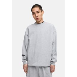 Sweatshirt DAILY COTTON "Daily Cotton Sweatshirt OVERSIZE CREW-NECK PULLOVER", Jungen, Gr. L, light grau melange, Obermaterial: 100% Baumwolle CO., Rundhals, Sweatshirts Sweatshirt