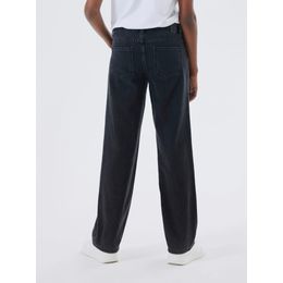 Straight-Jeans name it "NKFROSE STRAIGHT JEANS 3366-BE NOOS", M&auml;dchen, Gr. 116, N-Gr, schwarz, Denim/Jeans, Obermaterial: 100% Baumwolle, bedruckt, leichte Abriebeffekte, straight fit kn&ouml;chellang, Jeans Straight-Jeans
