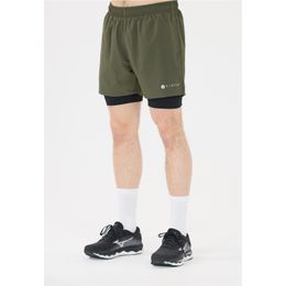 Shorts Virtus "Zayne", Herren, Gr. L, US-Gr&ouml;&szlig;en, dunkelgr&uuml;n, 95% Polyester, 5% Elasthan, unifarben, kurz, Hosen Shorts, mit 4-Wege-Stretch und Innenhose