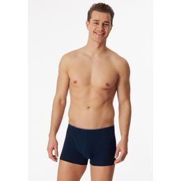 Boxer Schiesser "95/5", Herren, Gr. 4, blau (803, blau), Single Jersey, Obermaterial: 95% Baumwolle, 5% Elasthan, eng, Unterhosen, mit angenehm weichem, innen liegenden Komfortbund