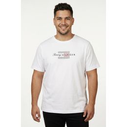 Tommy Hilfiger Big & Tall T-Shirt, Jungen, Gr. 4XL, wei&szlig;, Jersey, Obermaterial: 100% Baumwolle, TOMMY HILFIGER BIG & TALL, normal normal, Rundhals, Shirts T-Shirt, aus Jersey mit Flag-Grafik, Gro&szlig;e Gr&ouml;&szlig;en