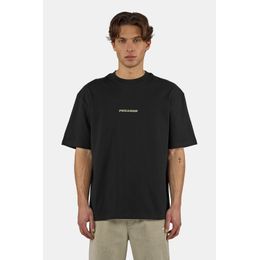 Rundhalsshirt Pegador "COLNE LOGO OVERSIZED TEE", Jungen, Gr. M, washed schwarz khaki beige, Single Jersey, Obermaterial: 80% Baumwolle, 20% Polyester, bedruckt, oversize normal, Rundhals, gerader Abschluss, Shirts Rundhalsshirt, Baumwolle, oversize