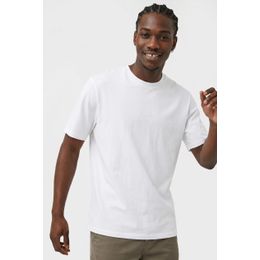 Jack & Jones Kurzarmshirt JACK & JONES "JCOPOINT BADGE TEE SS CREW NECK", Jungen, Gr. M, hellwei&szlig; detail:jj, Jersey, Obermaterial: 100% Baumwolle, unifarben, relaxed fit, Rundhals, Shirts