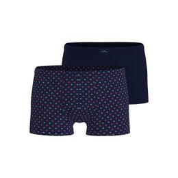 G&ouml;tzburg Retro Pants G&Ouml;TZBURG "Glasgow", Herren, Gr. 6, blau (blau, dunkel, minimal), Single Jersey, Obermaterial: 95% Baumwolle, 5% Elasthan, eng, Unterhosen, gemustert, basic, kurz, eng, atmungsaktiv, Baumwollmix