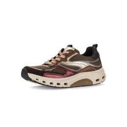 ROLLINGSOFT Damen Keilsneaker, Gr. 37,5, braun, Glattleder, Textil, Ziegenveloursleder, Schuhe, Schn&uuml;rer, Halbschuh, Freizeitschuh mit modischen