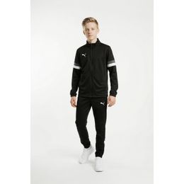Trainingsanzug Puma "TEAMRISE TRACKSUIT JR", Jungen, Gr. 128, schwarz (Puma schwarz, Puma schwarz), Trikot, Obermaterial: 100% Polyester, unifarben, regular fit, Sportanz&uuml;ge Trainingsanzug, zweiteiliges Set, regular fit, f&uuml;r Jugendliche