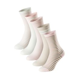 Socken Schiesser "Bluebird", Damen, Gr. 35-38, rosa (911, sortiert 5), Obermaterial: 77% Baumwolle, 22% Polyamid, 1% Elasthan, Socken Socken