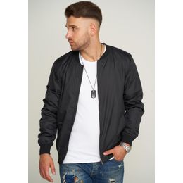 Blouson Soulstar "mit Baseball-Kragen leichte Sommerjacke", Herren, Gr. L, schwarz, Obermaterial: 100% Polyester PES., Jacken Blouson, Herren Blousonjacke leichte Bomberjacke &Uuml;bergangsjacke