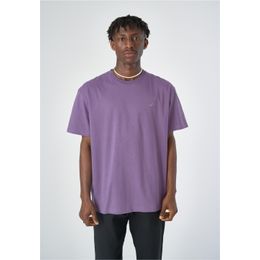 T-Shirt Cleptomanicx "Ligull Boxy 2", Jungen, Gr. L, blau (dunkellila), 100% Baumwolle, bestickt, normal, Rundhals, Shirts T-Shirt, in schlichtem Design