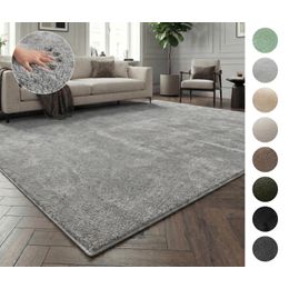 Teppich OTTO HOME "Cali, in Standard- und Premium-Qualit&auml;t, 13 mm oder 16 mm H&ouml;he" Gr. 2, grau, B:80cm L:150cm, Microfaser, Teppiche, Teppich, Uni-Farben, kuschelig, & weich, waschbar, Wohnzimmer, Schlafzimmer