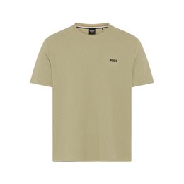 Pyjamaoberteil BOSS "Waffle T-Shirt", Herren, Gr. L, beige (light, pastel gr&uuml;n 331), Obermaterial: 60% Baumwolle, 40% Polyester, regular fit, Rundhals, Shirts