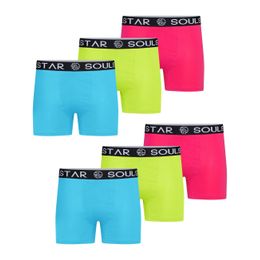 Boxershorts Soulstar "Basic Herren Unterhosen Unterw&auml;sche Extra Weiches Material M&auml;nner", Herren, Gr. L, 6 Stk., pink (2turq_2pink_2lime), Obermaterial: 95% Baumwolle CO. 5% Elasthan EL., Unterhosen, Basic Herren Unterhosen Unterw&auml;sche Extra Weiches Material M&auml;nner