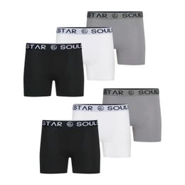 Boxershorts Soulstar "Basic Herren Unterhosen Unterw&auml;sche Extra Weiches Material M&auml;nner", Herren, Gr. L, 6 Stk., wei&szlig; (2schwarz_2grau_2wei&szlig;), Obermaterial: 95% Baumwolle CO. 5% Elasthan EL., Unterhosen, Basic Herren Unterhosen Unterw&auml;sche Extra Weiches Material M&auml;nner