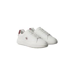 Damen Plateausneaker "CHUNKY CUPSOLE LACEUP LTH", Calvin Klein Jeans, Gr. 41, wei&szlig;, Leder, Lederimitat, unifarben mit Farbeinsatz, Schuhe,