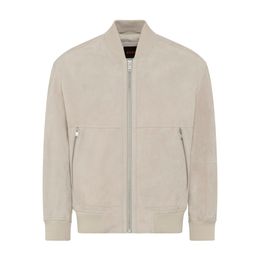 BOSS Orange Herren Lederjacke "Jonorve", beige, Gr. 46, unifarben, Obermaterial: 100% Ziegenleder, Jacken, Weiches Ziegenveloursleder, Relaxed Fit,
