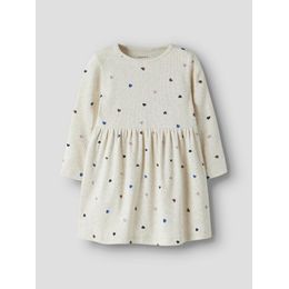 name it M&auml;dchen Jerseykleid "NMFNUTTI LS DRESS NOOS"peyote melange aop:hearts, Gr. 116, bedruckt, Jersey, Obermaterial: 95% Baumwolle, 5% Elasthan,