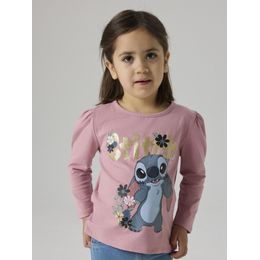 name it M&auml;dchen T-Shirt "NMFJINA STITCH LS TOP BOX NOOS WDI", rosa, Gr. 116, bedruckt, Jersey, Obermaterial: 95% Baumwolle, 5% Elasthan, Shirts,