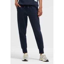 Schlupfhose SENSES.THE LABEL, Damen, Gr. L, Normalgr&ouml;&szlig;en, night navy, Interlock, Material: 70% Baumwolle, 30% Polyester, unifarben, relaxed fit kn&ouml;chellang, Hosen Schlupfhose, mit Elastikbund und Kordel
