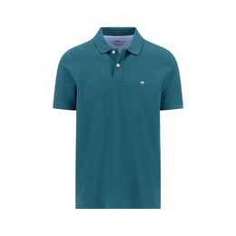 Fynch-Hatton Herren Poloshirt, blau, Gr. S, unifarben, Jersey, Obermaterial: 100% Baumwolle, Shirts, mit Logo-Stickerei