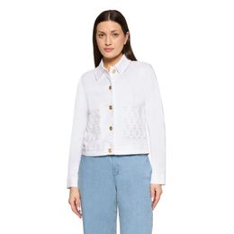 Jackenblazer Cartoon "Damen mit Lochmuster", Damen, Gr. 34, wei&szlig;, Obermaterial: 91% Baumwolle, 6% Elastomultiester, 3% Elasthan, gerade normal, Blazer