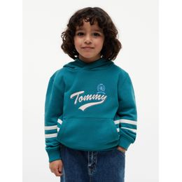 Tommy Hilfiger Jungen Kapuzensweatshirtplatinum teal, Gr. 3, unifarben, Sweatware, Obermaterial: 100% Baumwolle, Sweatshirts, Regular Fit, Kinder bis