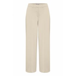 Stoffhose Ichi "Freizeithose IHKATE", Damen, Gr. L, N-Gr, beige (doeskin), Obermaterial: 74% Polyester PES. 22% Viskose CV. 4% Elasthan EL., Hosen Stoffhose