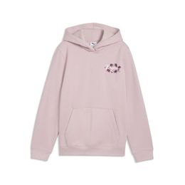 Kapuzensweatshirt Puma "ESS NATURE 20 GRAPHIC HOODIE FL", M&auml;dchen, Gr. 128, rosa (misty pink), Fleece, Obermaterial: 68% Baumwolle, 32% Polyester, gebl&uuml;mt, regular fit normal, angesetztes B&uuml;ndchen, Sweatshirts, mit Kapuze, K&auml;ngurutasche, Regular Fit, f&uuml;r Jugendliche