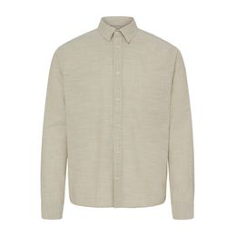 Langarmhemd Blend "BHDARIS SLUB L/S", Herren, Gr. XL, N-Gr, alfalfa, Web, Obermaterial: 100% Baumwolle, unifarben, regular fit normal, Hemden, Regular Fit, aus Baumwolle, mit Knopfleiste