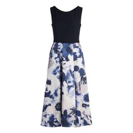 Cocktailkleid Vera Mont "Damen mit ausgestelltem Rock", Damen, Gr. 36, Normalgr&ouml;&szlig;en, patch dunkelblau, dunkelblau, Obermaterial: 100% Polyester. Futter: 100% Polyester, ausgestellt kurz, Rundhals, Kleider