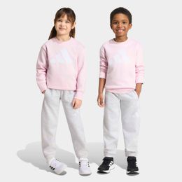 Trainingsanzug adidas Sportswear "ESSENTIALS KIDS", Jungen, Gr. 110, clear pink, wei&szlig;, wei&szlig;, Obermaterial: 70% Baumwolle, 30% Polyester, Sportanz&uuml;ge Trainingsanzug