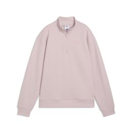 Langarmshirt Puma "ESS ELEVATED STANDARD HALF-ZIP", Damen, Gr. L, rosa (misty pink), Web, Obermaterial: 66% Baumwolle, 32% Polyester, 2% Elasthan, unifarben, normal, Shirts Langarmshirt, mit sportlichem Stil, unifarbenes Design, ohne Kapuze, normale L&auml;nge