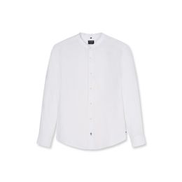 OLYMP Herren Langarmhemd "OLYMP Casual, Regular Fit, Stehkragen", wei&szlig;, Gr. M, 100% Leinen, Hemden