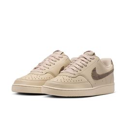 Sneaker Nike Sportswear "Court Vision Low Premium", Damen, Gr. 36,5, sanddrift, british khaki, schwarz, Synthetik, Schuhe Sneaker