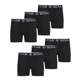Boxershorts Soulstar "Basic Herren Unterhosen Unterw&auml;sche Extra Weiches Material M&auml;nner", Herren, Gr. L, 6 Stk., schwarz (2schwarz_2schwarz_2schwarz), Obermaterial: 95% Baumwolle CO. 5% Elasthan EL., Unterhosen, Basic Herren Unterhosen Unterw&auml;sche Extra Weiches Material M&auml;nner