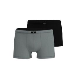 G&ouml;tzburg Retro Pants G&Ouml;TZBURG "X-Lastic", Herren, Gr. 5, grau, dunkel, melange, Single Jersey, Obermaterial: 95% Baumwolle, 5% Elasthan, eng, Unterhosen, eng, kurz, basic, mit Logo, Baumwollmix