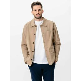 Outdoorjacke TEESHOPPEN "TEESHOPPEN Jacket Twill Shirt", Herren, Gr. L, beige, Obermaterial: 97% Baumwolle, 3% Elasthan, Jacken Outdoorjacke