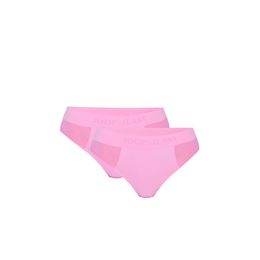 JOOP! Tanga JOOP JEANS "Seam Free", Damen, Gr. M/L, pink carnation, Single Jersey, Obermaterial: 92% Polyamid, 8% Elasthan, k&ouml;rpernah, Unterhosen Tanga, mit elastischem Logobund, Mesh-Eins&auml;tze