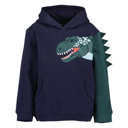 Kapuzensweatshirt Blue Seven, Jungen, Gr. 110, blau (nachtblau), Sweatware, Obermaterial: 100% Baumwolle, bedruckt, kontrastfarbene Details, unifarben, normal, Rundhals, Rippb&uuml;ndchen, Sweatshirts, Baumwolle
