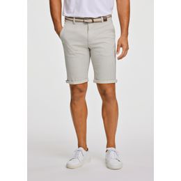 Chinoshorts LINDBERGH "Chino-Shorts Slim Fit", Herren, Gr. L, beige (lt stone 224), Obermaterial: 98% Baumwolle, 2% Elasthan, slim fit, Hosen Chinoshorts