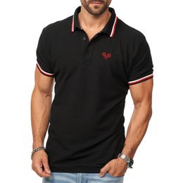 Poloshirt DAILY COTTON "M&auml;nner Polohemd mit Logo im Regular-Fit in Piqu&eacute;-Qualit&auml;t", Jungen, Gr. L, schwarz, Obermaterial: 100% Baumwolle CO., B&uuml;ndchen kontrastfarben, Shirts, M&auml;nner Polohemd mit Logo im Regular-Fit in Piqu&eacute;-Qualit&auml;t