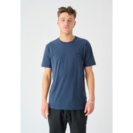 T-Shirt Cleptomanicx "Ligull Regular", Jungen, Gr. L, blau (dunkelblau), 100% Baumwolle, bestickt, normal, Rundhals, Shirts T-Shirt, mit kleiner Logo-Stickerei