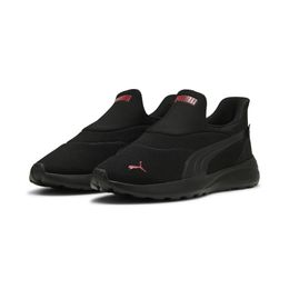 Walkingschuh Puma "SOFTRIDE COSMIC SLIPTECH", Damen, Gr. 43, schwarz (Puma schwarz, Puma schwarz, Puma rot), Textil, unifarben, Schuhe Walkingschuh, Slip-on Sneaker