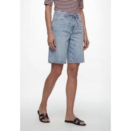 Shorts Zero "Damen mit Bindeg&uuml;rtel", Damen, Gr. 34, Normalgr&ouml;&szlig;en, light blau denim, Strick, Obermaterial: 94% Baumwolle, 5% Baumwolle (recycled), 1% Elasthan. Futter: 35% Polyester, 65% Baumwolle, used, figurbetont kurz, Hosen Shorts, G&uuml;rtel